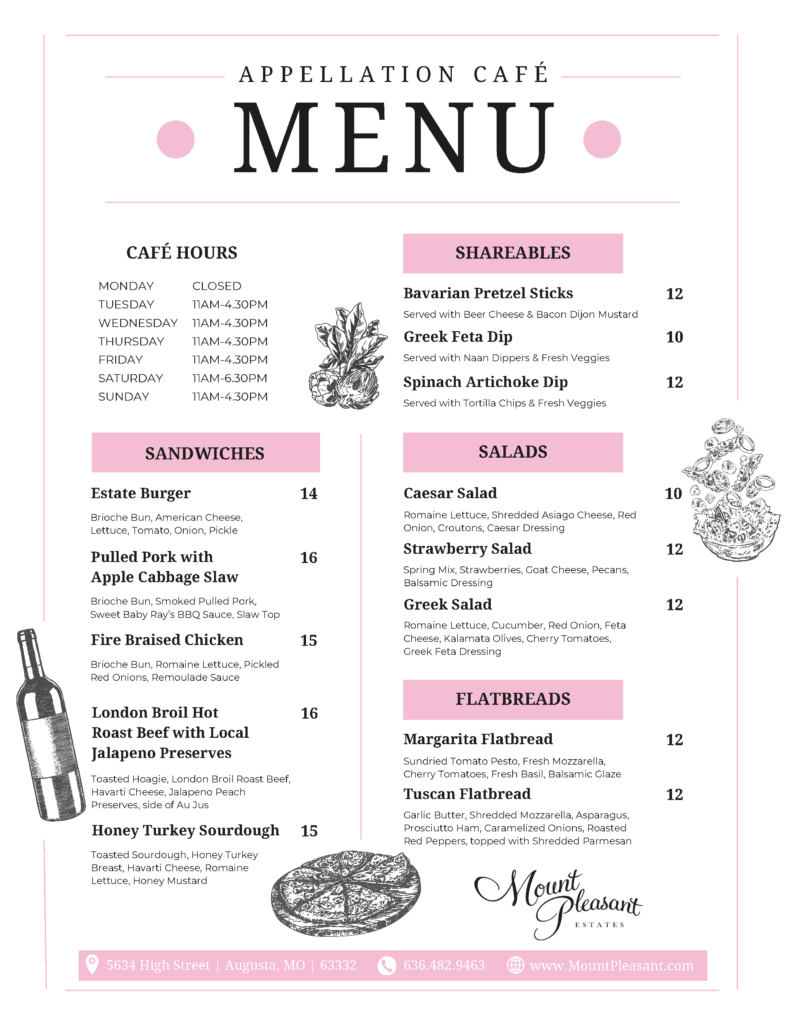 Appellation Café – Mount Pleasant Estates | Augusta's Oldest Winery ...